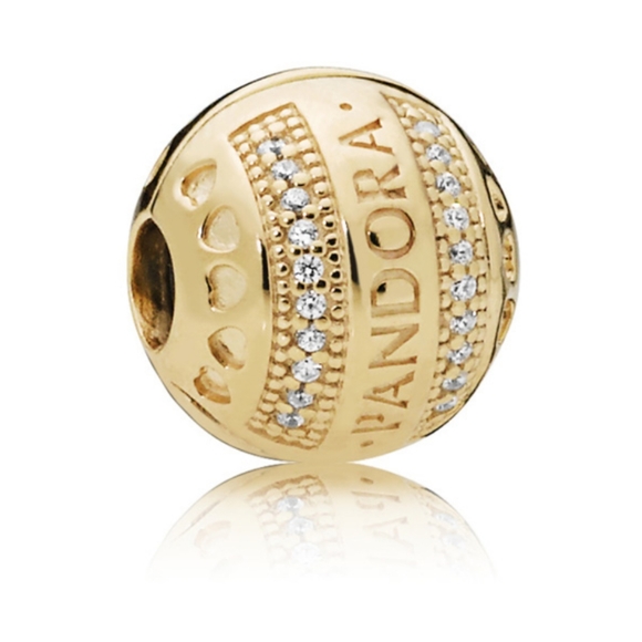 Pandora | Jewelry | Retired Authentic Pandora Shine Round Logo Clip ...